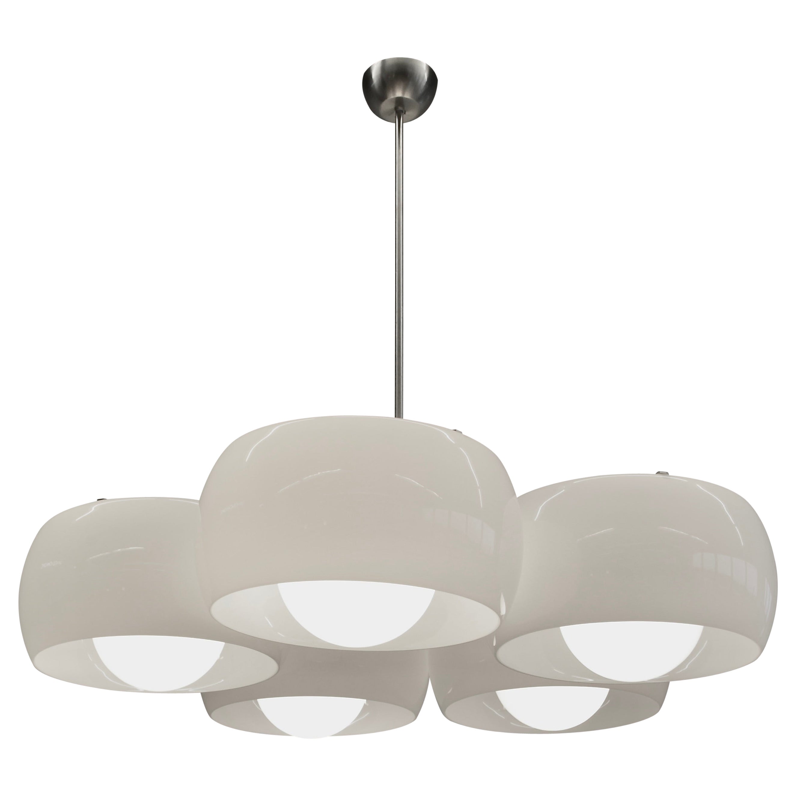Large White Hanging Lamp "Omega" by Vico Magistretti for Artemide, 1962 ...