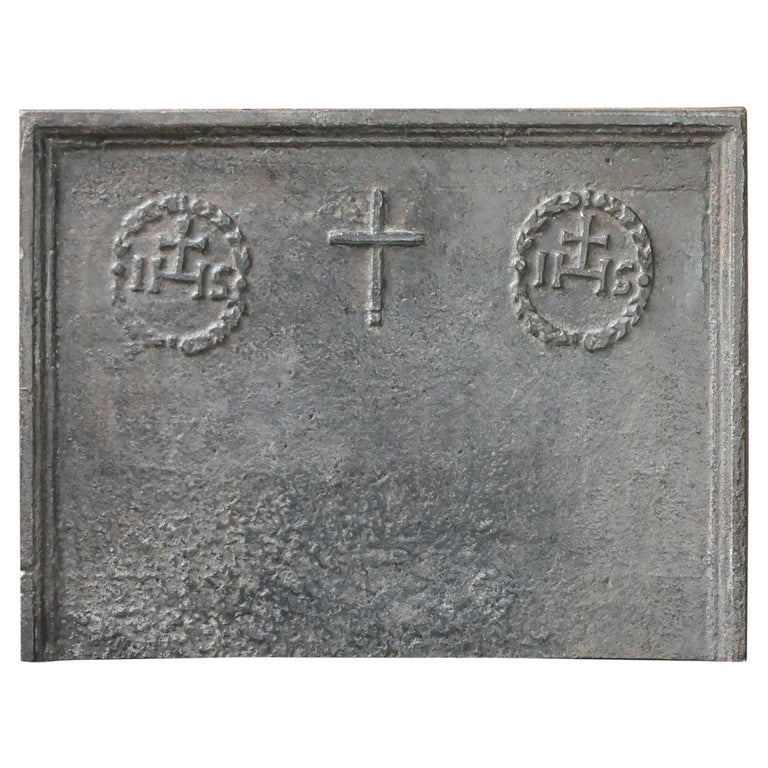 17th Century French IHS Monogram Fireback For Sale at 1stDibs
