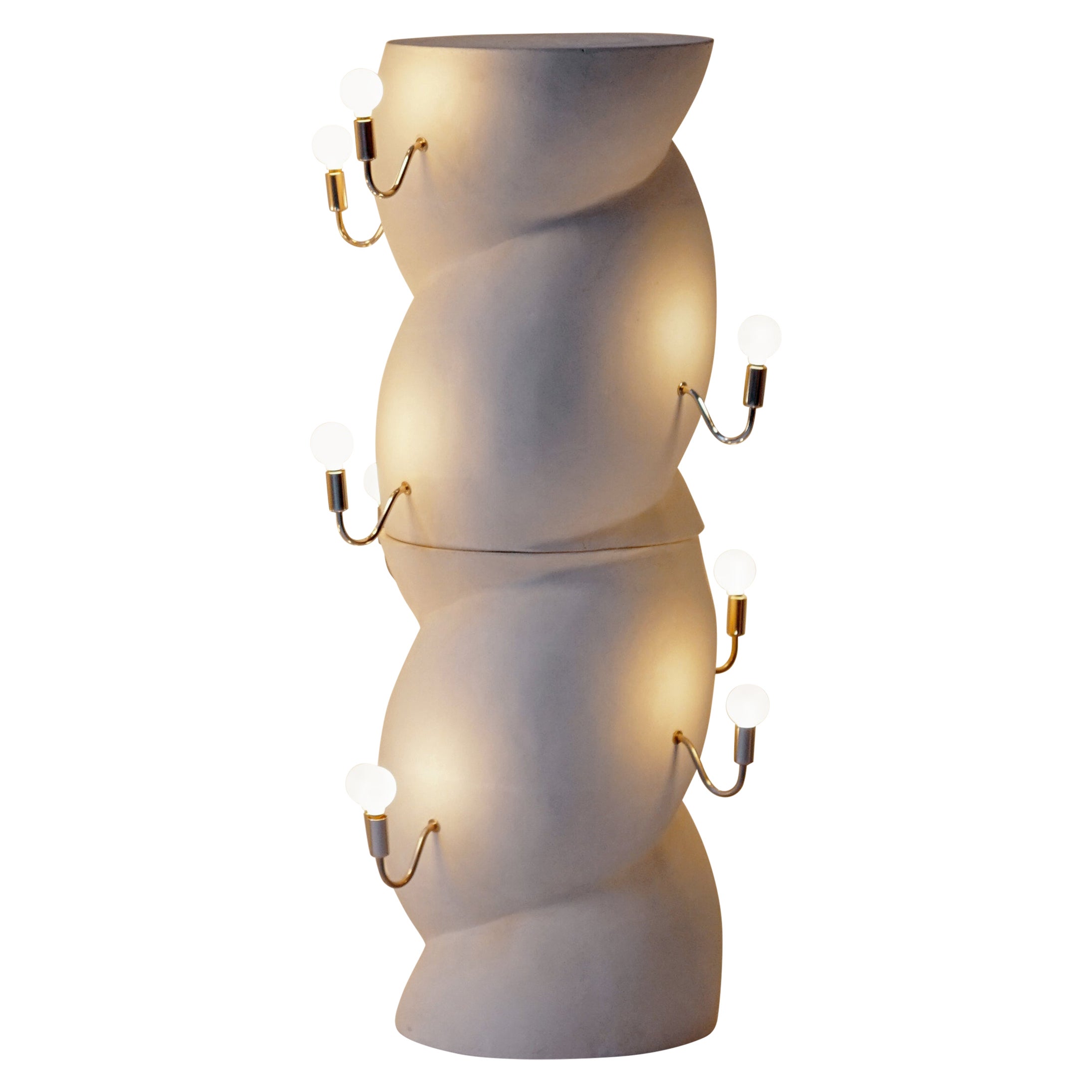 Contemporary Hand-built Rope Column Light (3 parts) For Sale at 1stDibs
