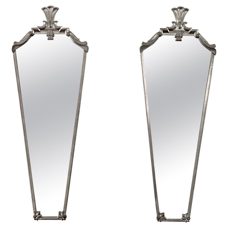 Pair Of White Metal Art Deco / Classical Mirrors From Svenskt Tenn For ...