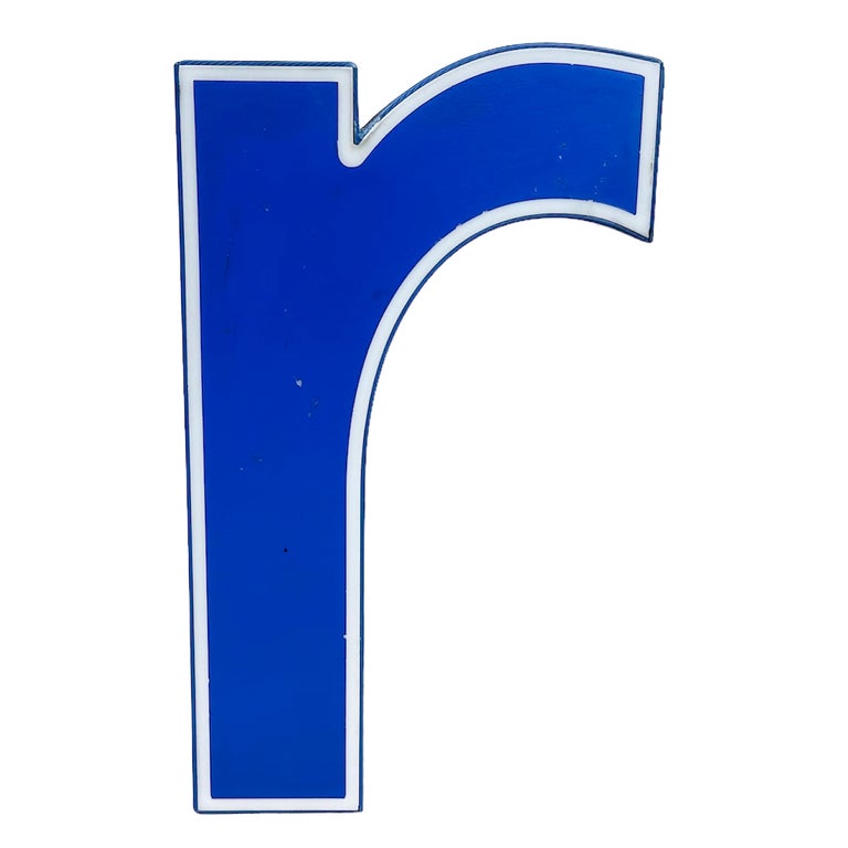 Vintage Blue Plastic Illuminated Letter R, 1970s For Sale at 1stDibs