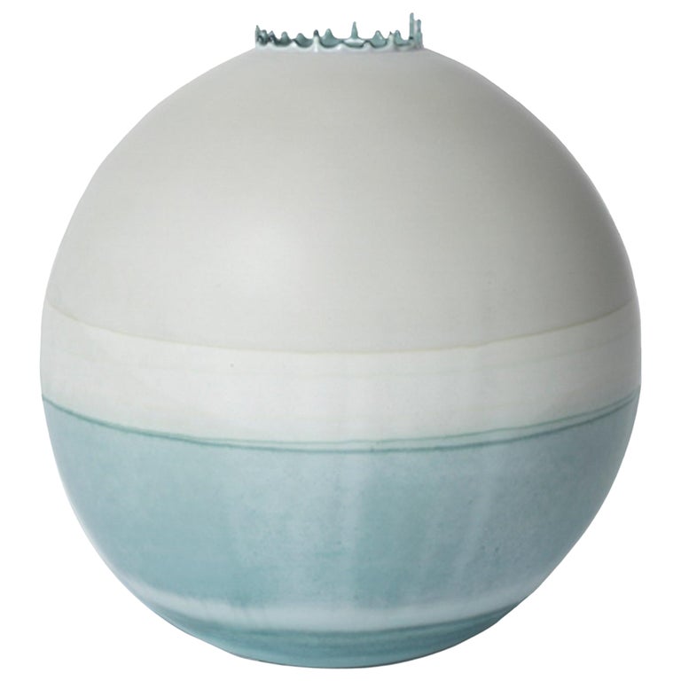 Sage and Turquoise Jupiter Vase by Elyse Graham For Sale at 1stDibs