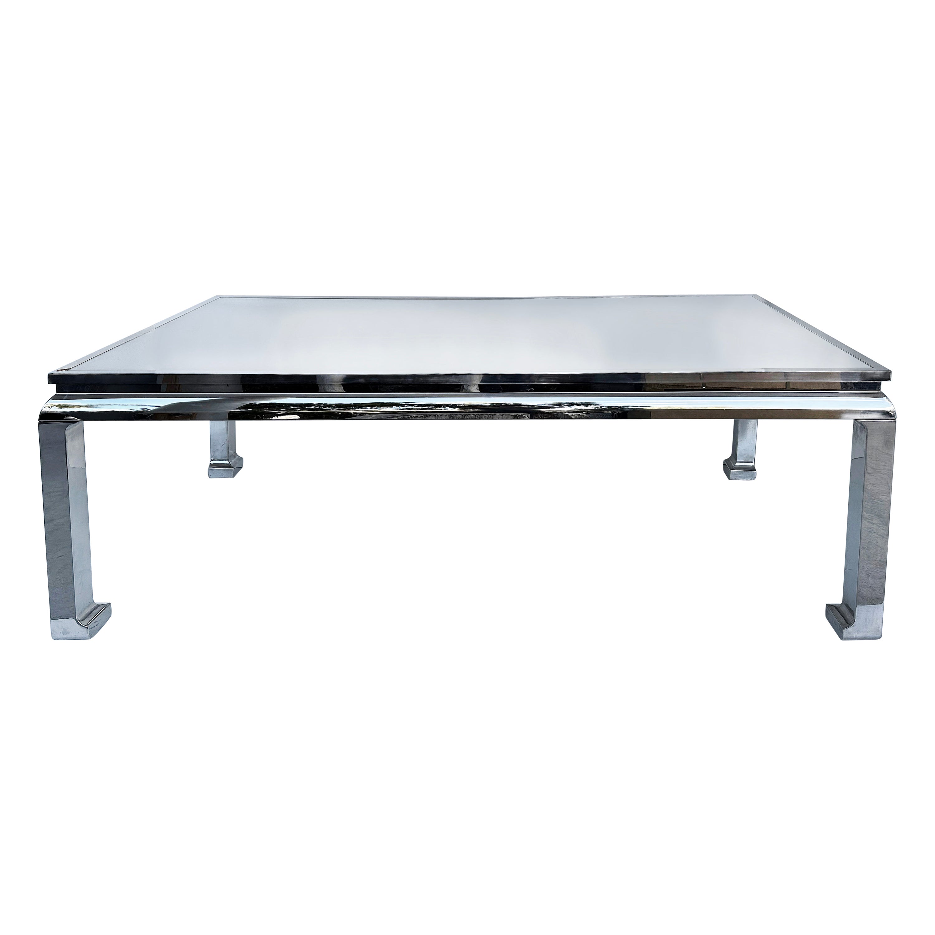 Blue Glass Inset Terrazzo Top Dining Table at 1stDibs