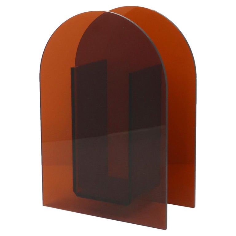 Vintage Amber Lucite Vase For Sale at 1stDibs