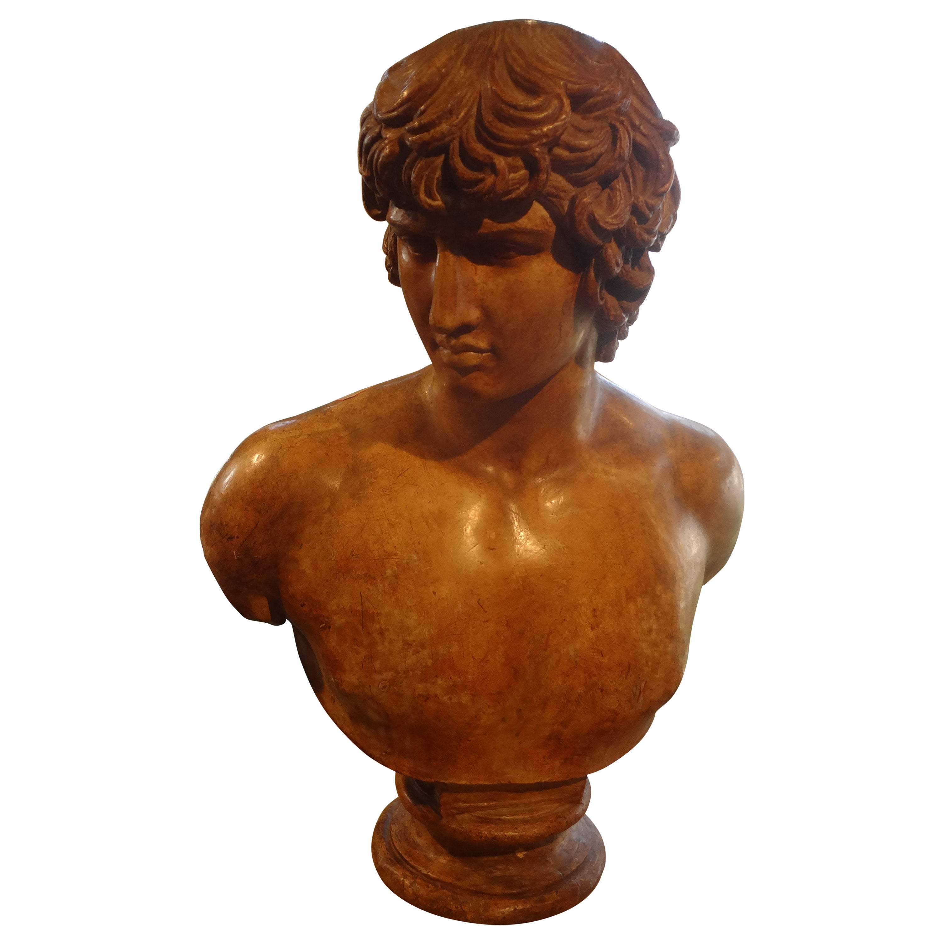 Italian Terracotta Bust of a Classical Roman For Sale at 1stDibs