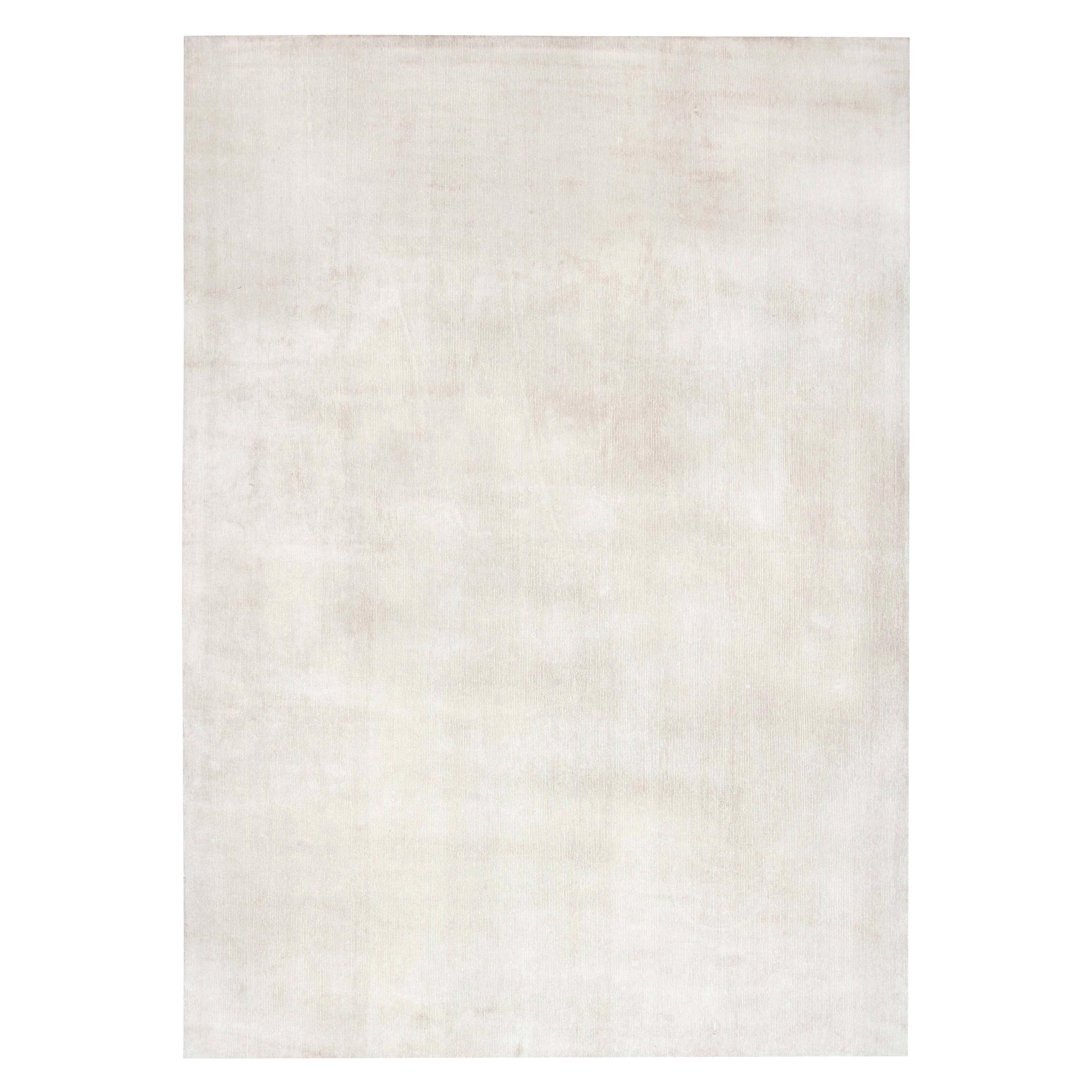 Contemporary Smoked Loop Brown and Ivory Handmade Wool Rug by Doris ...