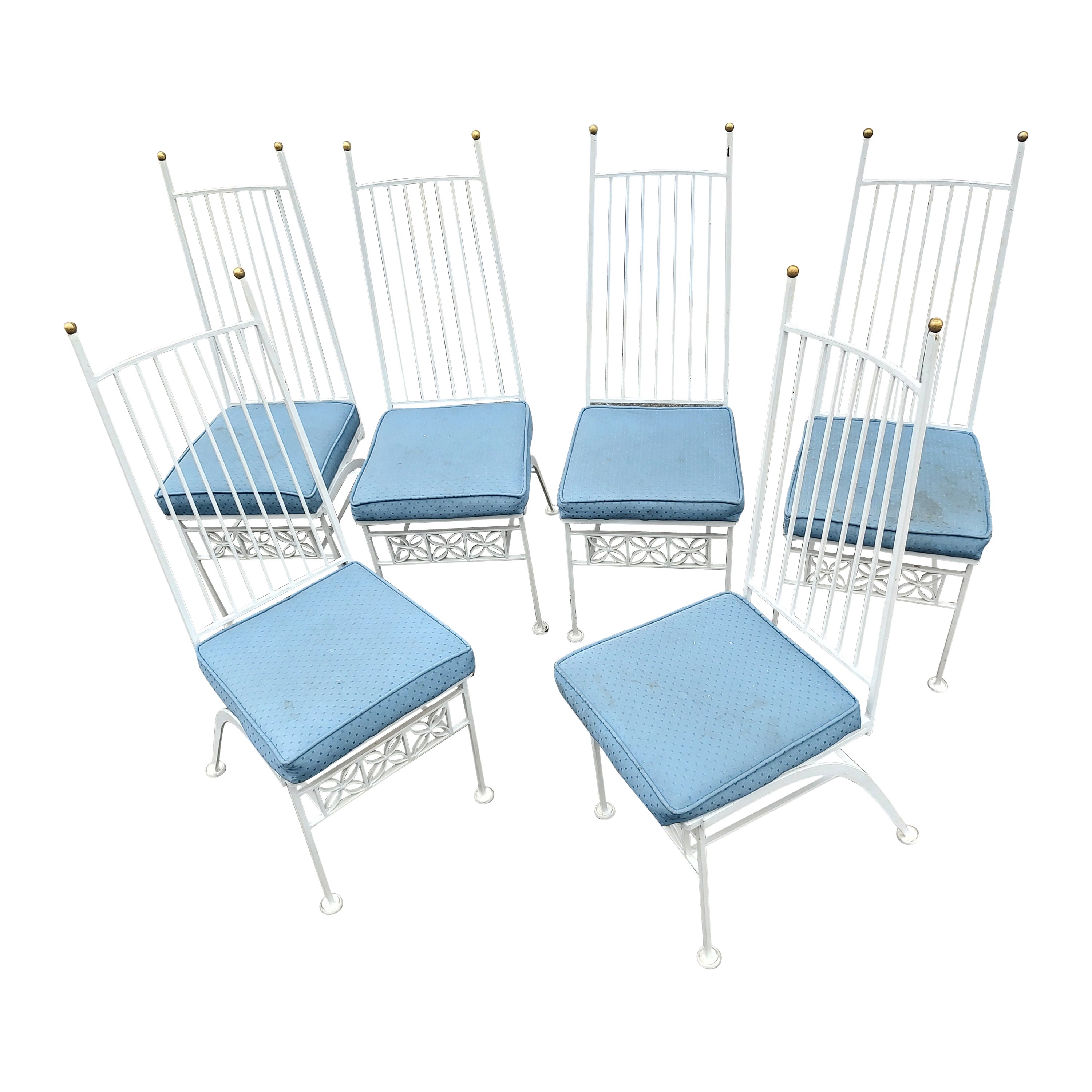 Set of 8 Curule Iron Indoor/Outdoor Dining Chairs at 1stDibs