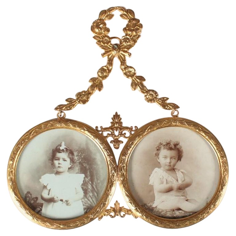 Beautiful Antique Double Picture Frame, Brass, Late 19th Century For ...