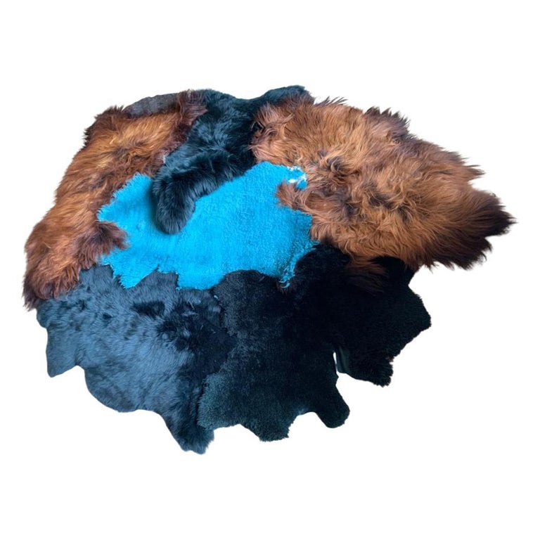 Turqoise Cognac Rug by Carine Boxy For Sale at 1stDibs