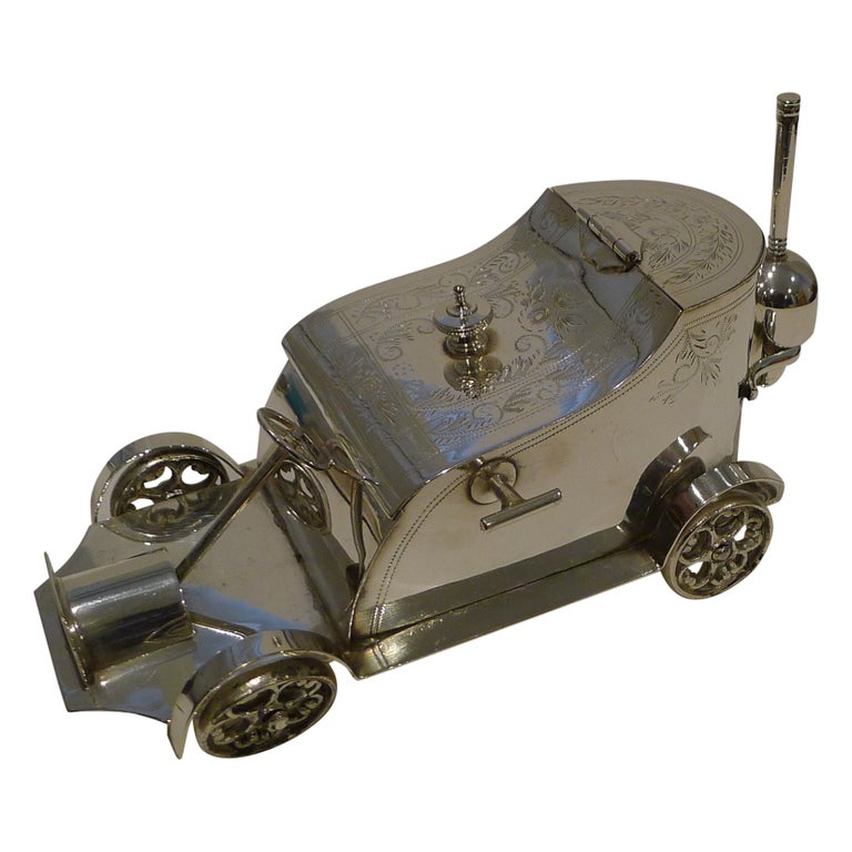 Vintage Asprey Silver Plated Car Tea Caddy, C.1950 For Sale at 1stDibs