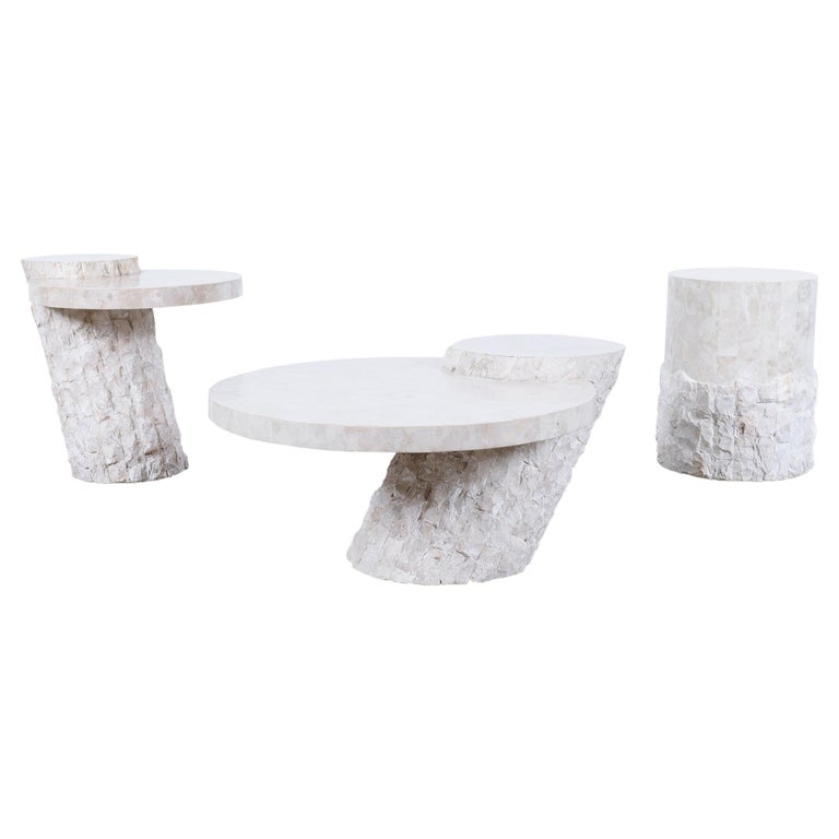 Vintage Tessellated Stone Coffee Table and Side Tables For Sale at 1stDibs