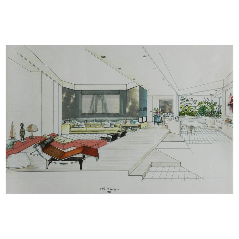 Italian Interior by Renato Magri 1982 Architect Designer Signed ...