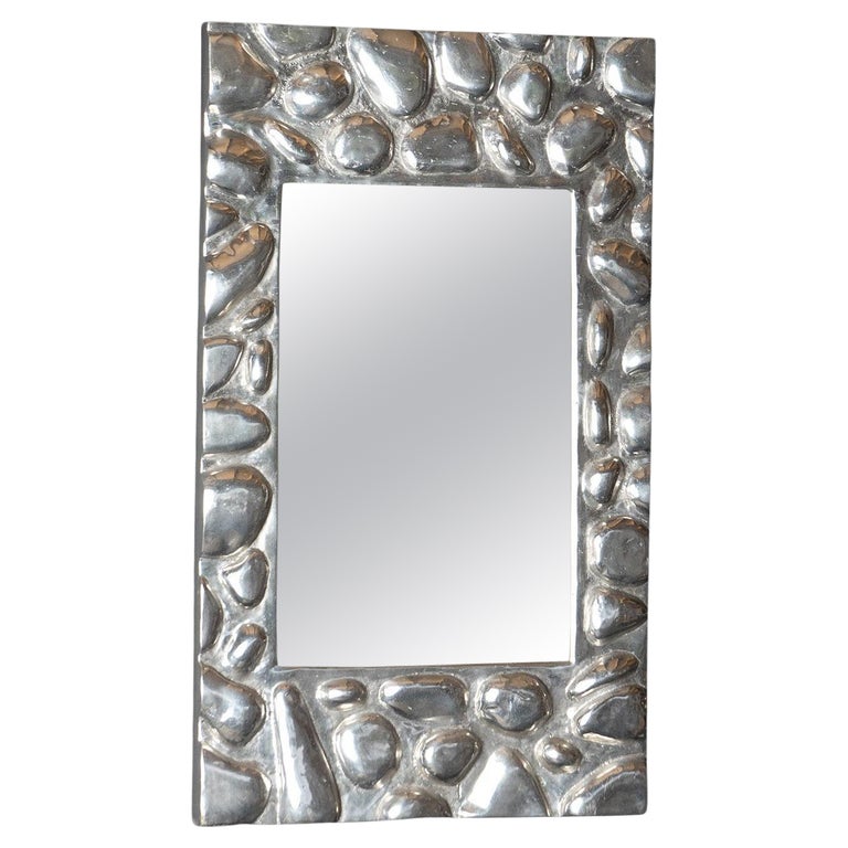 VINTAGE NATURALISTIC CAST ALUMINIUM PEBBLE MIRROR, C. 1960s For Sale at ...