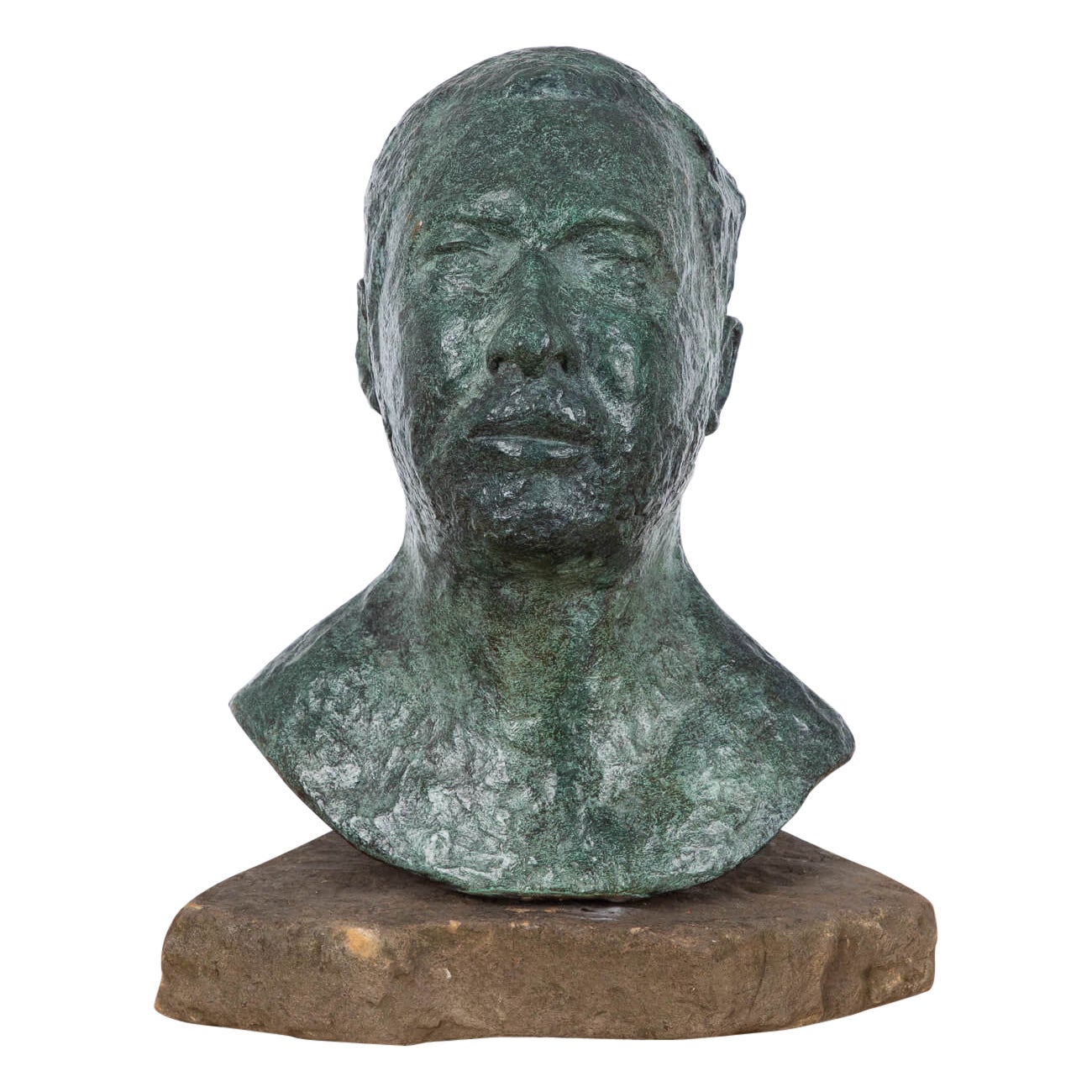 "Head of Young Man, " Striking, Unique Bronze Sculpture by Brandis ...