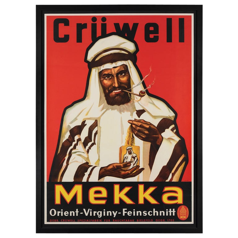 Crüwell Mekka Poster Matted with Uv Protection Glass, 1939 For Sale at ...