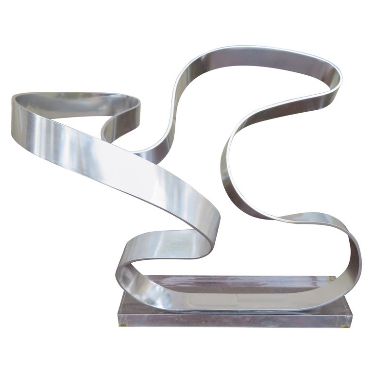 Outstanding Dan Murphy Abstract Aluminum Ribbon Sculpture Mid-Century ...
