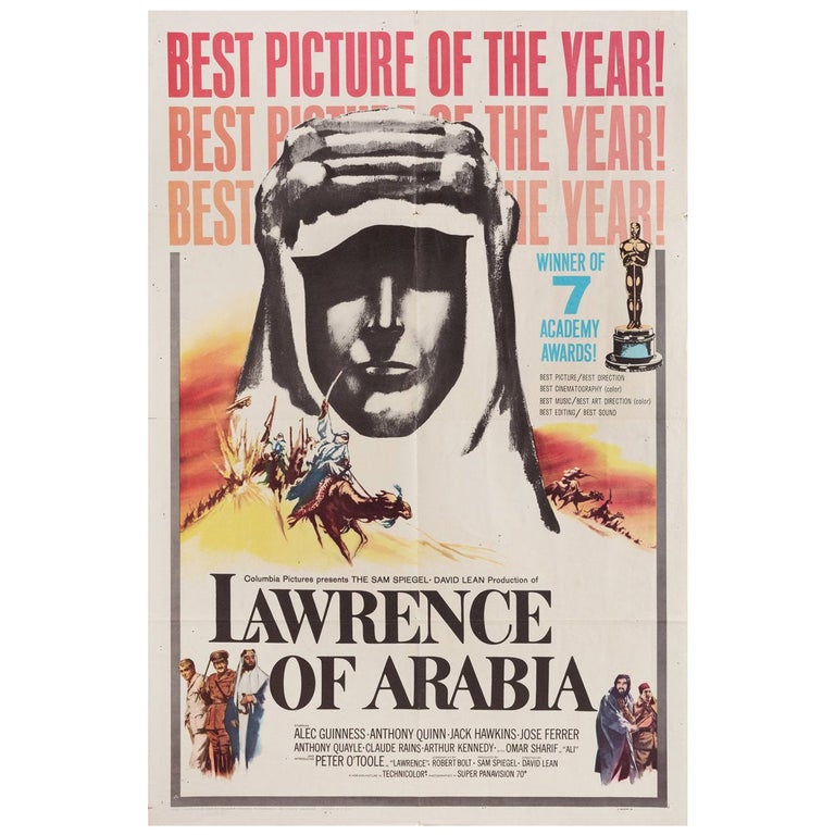 Lawrence of Arabia 1963 U.S. One Sheet Film Poster For Sale at 1stDibs