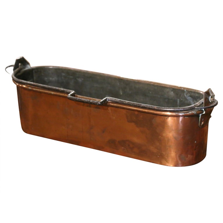 19th Century French Polished Copper and Wrought Iron "Poissonniere ...