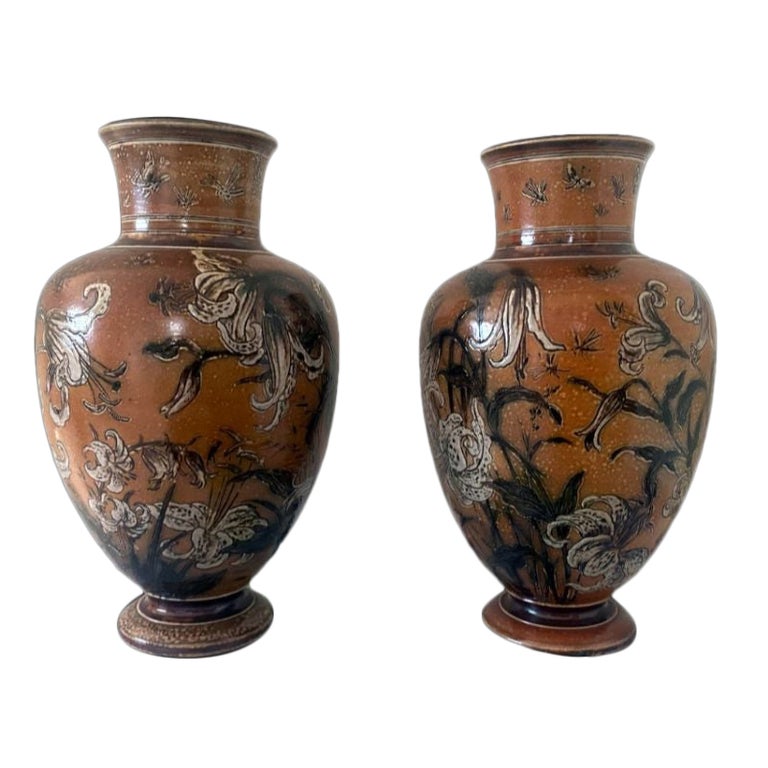 Pair of Martin Brothers Vases, 1892 For Sale at 1stDibs