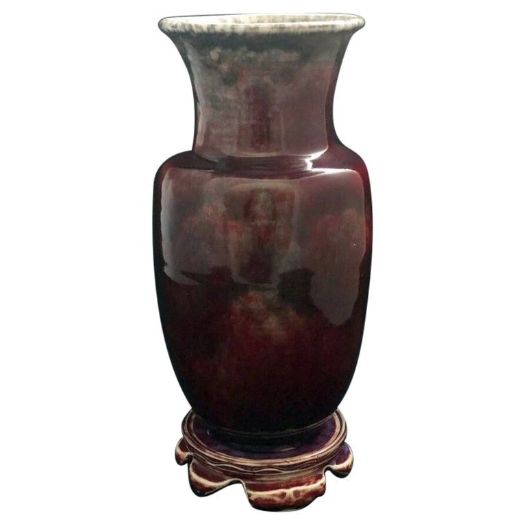 Ruskin Vase and Stand in a Sang De Beouf Glaze, 1926 For Sale at 1stDibs