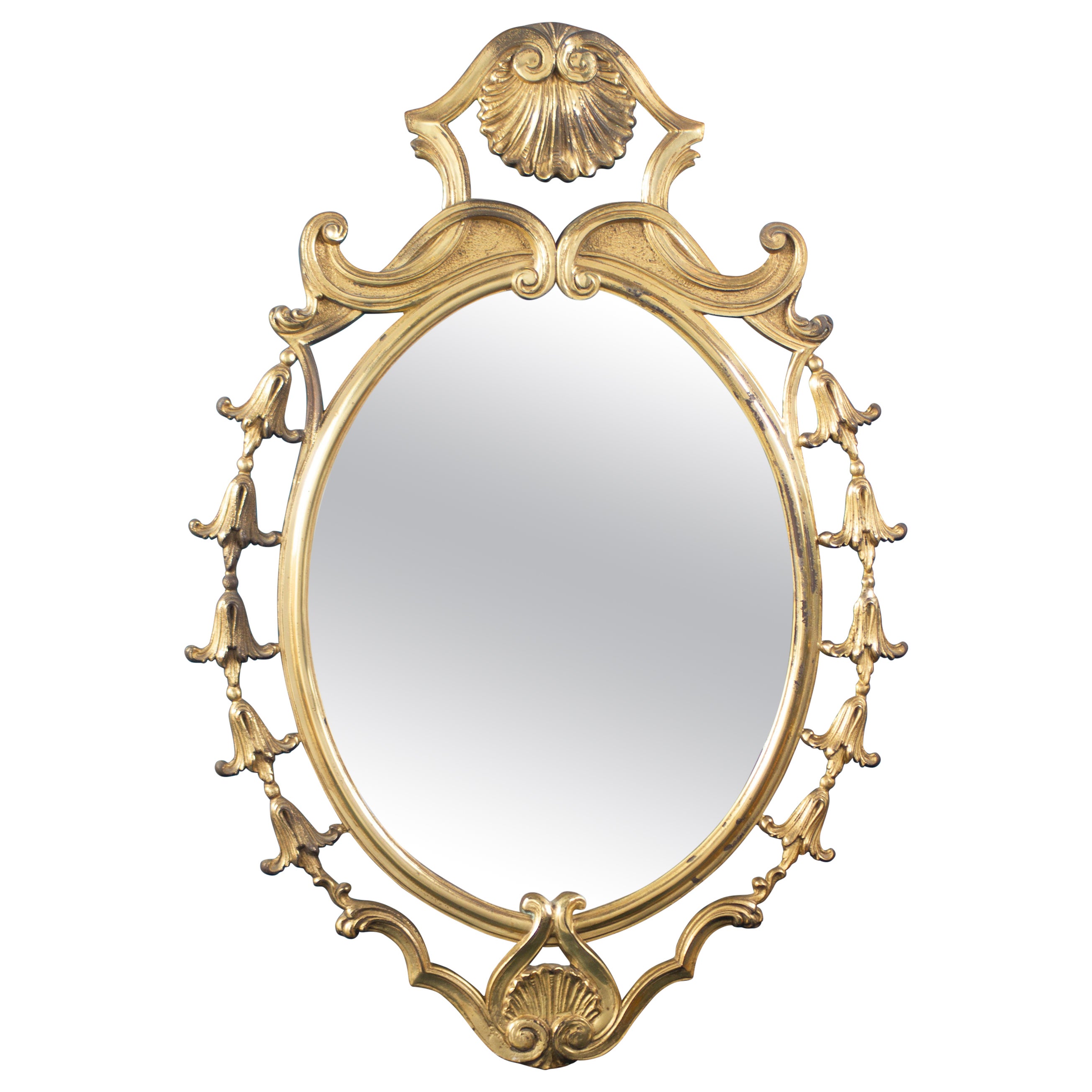 Italian Mid -Century Brass Mirrors, 1950 at 1stDibs