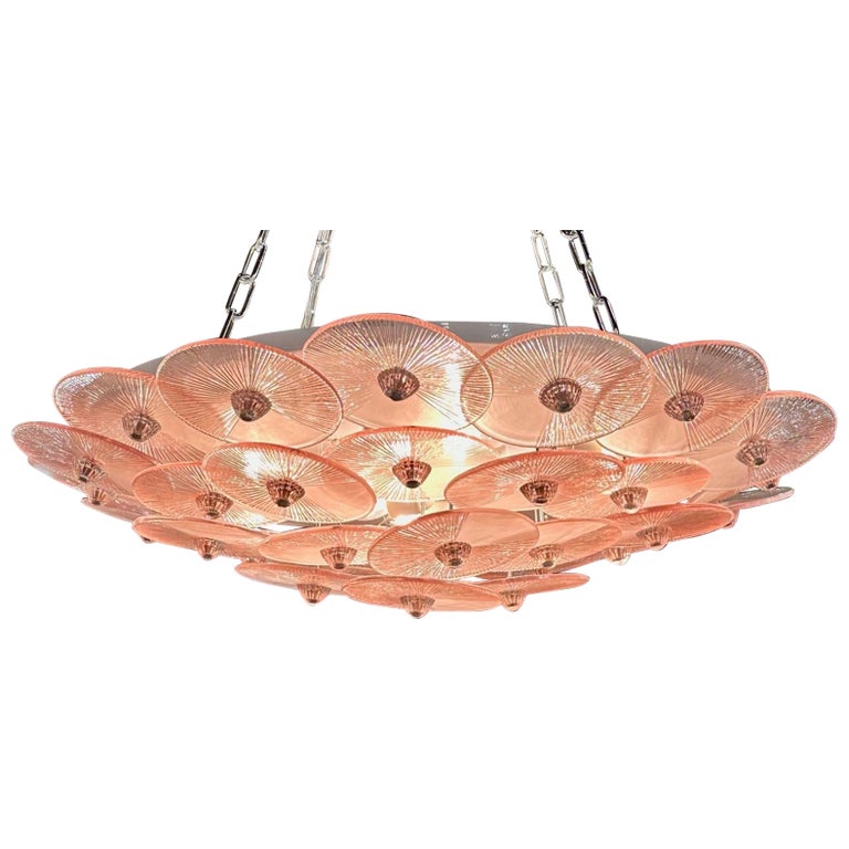 Murano Pink Disc Flush Mount For Sale at 1stDibs
