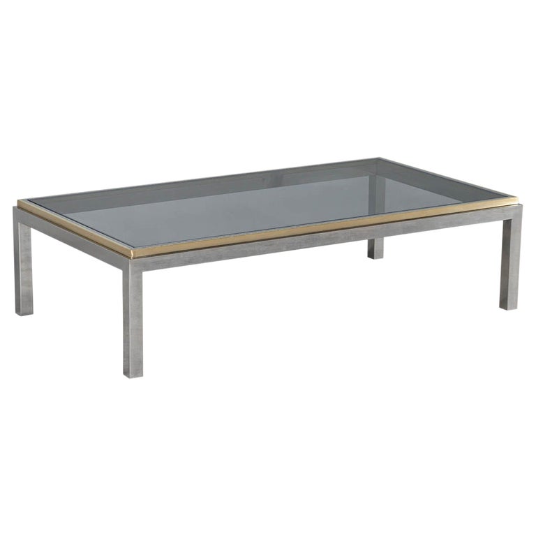Mid-Century Modern Metal Cocktail Table Maison Jansen For Sale at 1stDibs