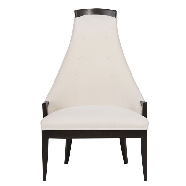 Highback Accent Chair in Ivory Mohair, C. 1950s For Sale at 1stDibs