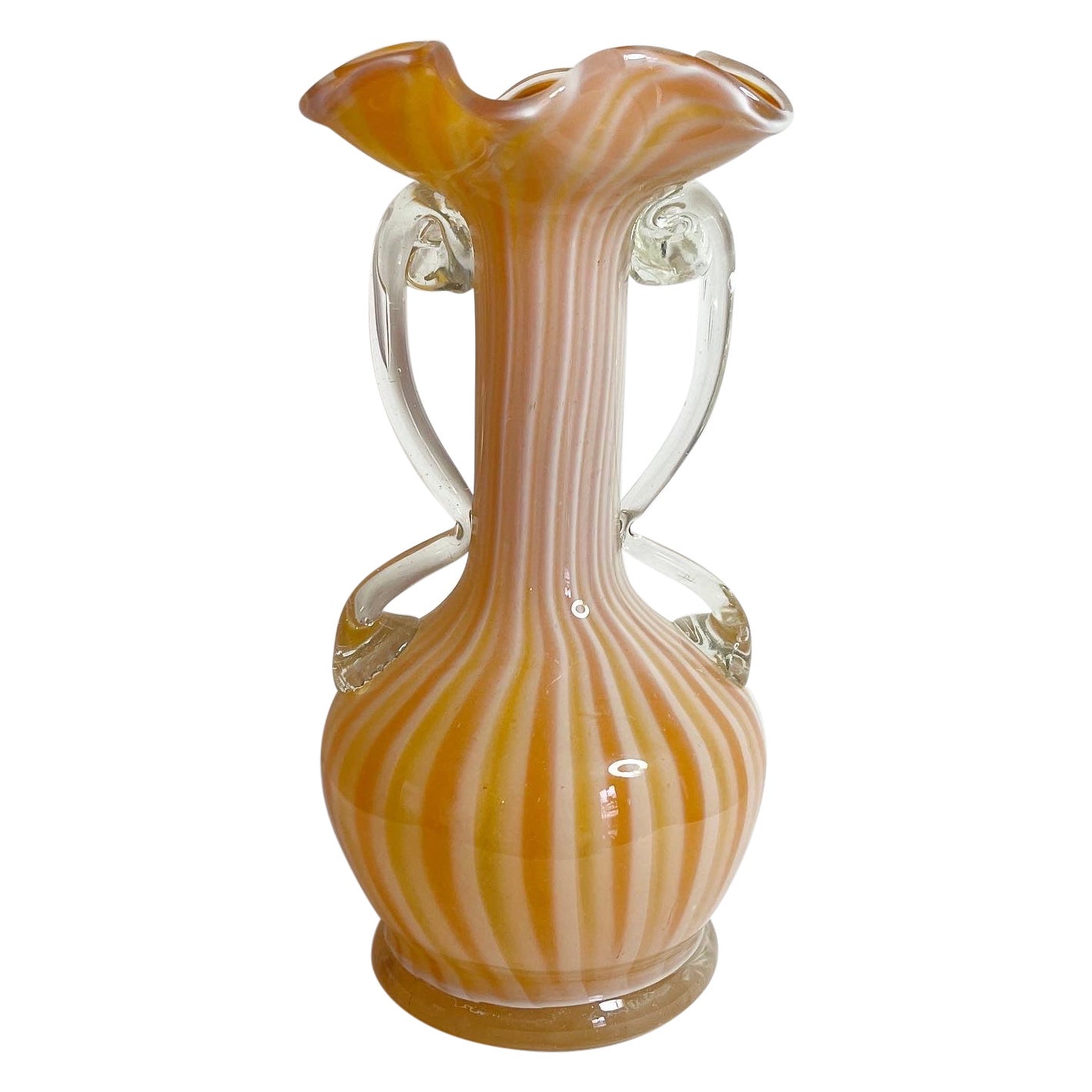 Striped Murano Glass Vase For Sale At 1stdibs Murano Striped Glass Vase Striped Glass Vase