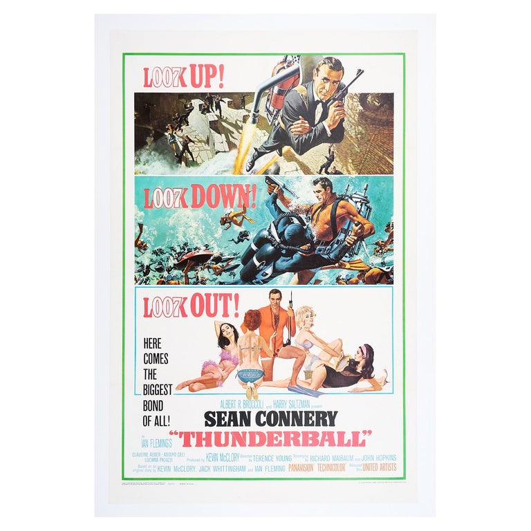 Thunderball '1965' Original James Bond Vintage Poster Mint, Linen ...
