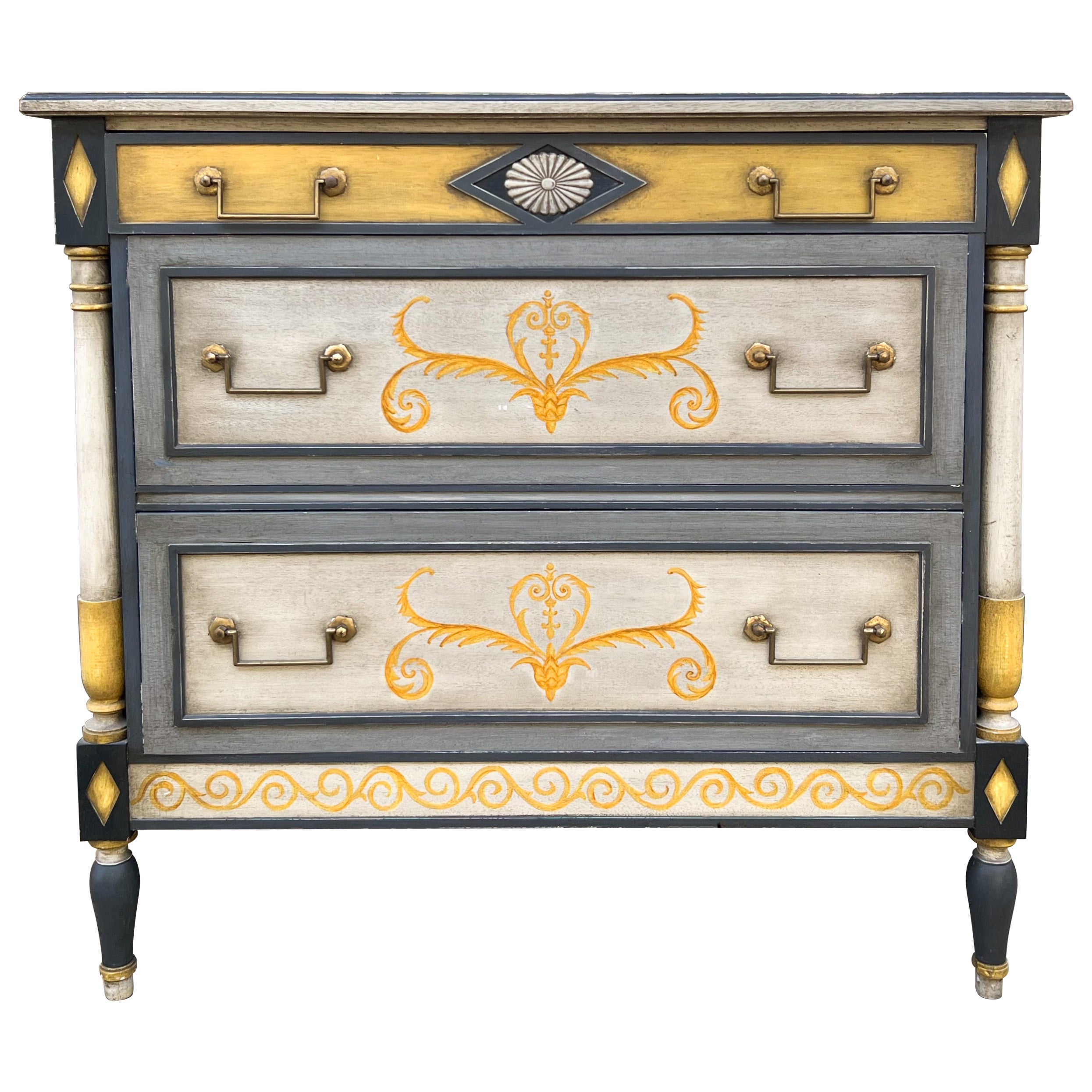 Italian Neo-Classical Revival Style Hand Painted Chest Attributed to ...
