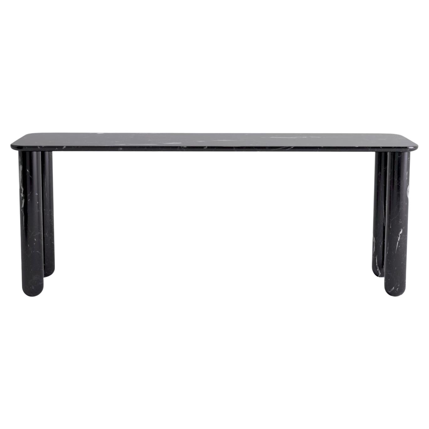 Large Black Wood and Black Marble "Sunday" Dining Table, Jean-Baptiste ...