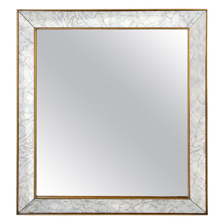 Mid-Century Modern Shadowbox Mirror with Gilt Detailing and Gold ...