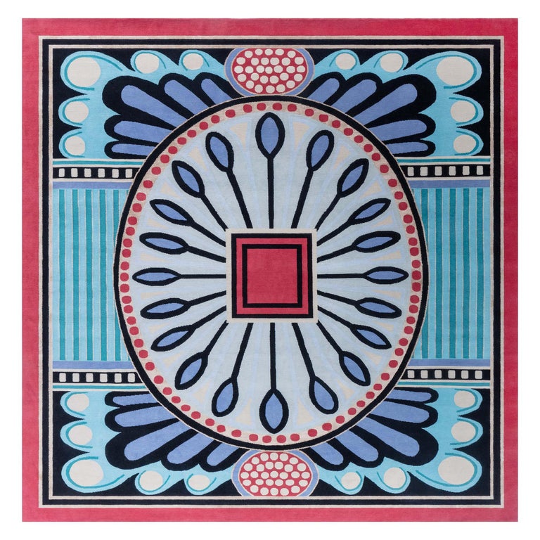 Peacock Art Deco Inspired Wool Rug by Doris Leslie Blau For Sale at 1stDibs