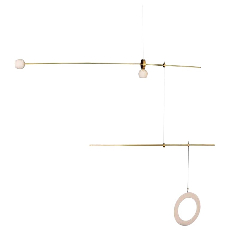 Brass Sculpted Light Suspension, "Pi" by Periclis Frementitis For Sale ...