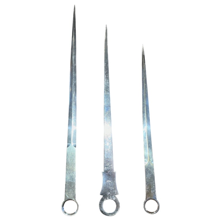 18th C. Sterling Silver Letter Opener or Serving Skewer For Sale at 1stDibs