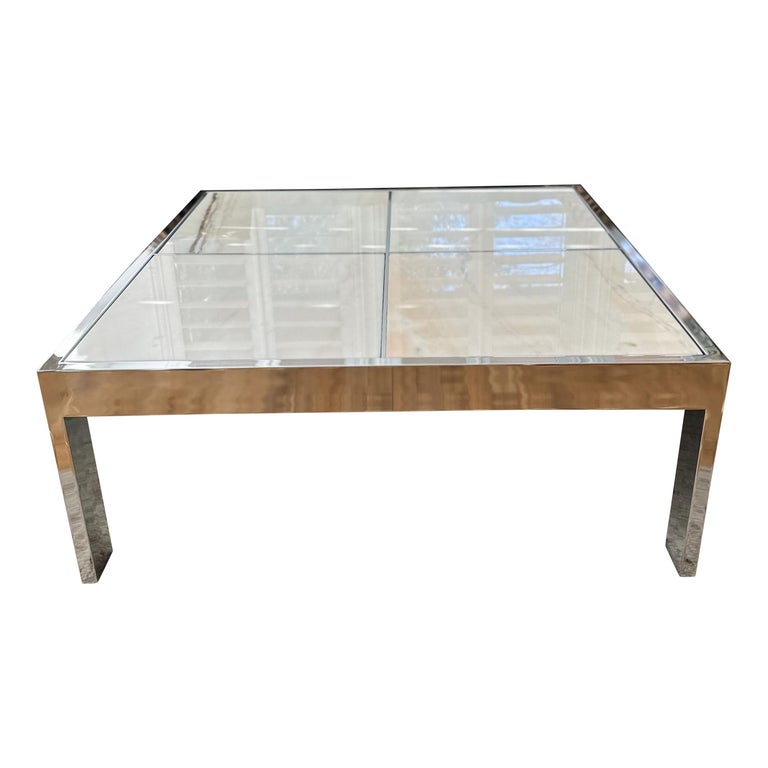1970s DIA Chrome and Marble Coffee Table For Sale at 1stDibs