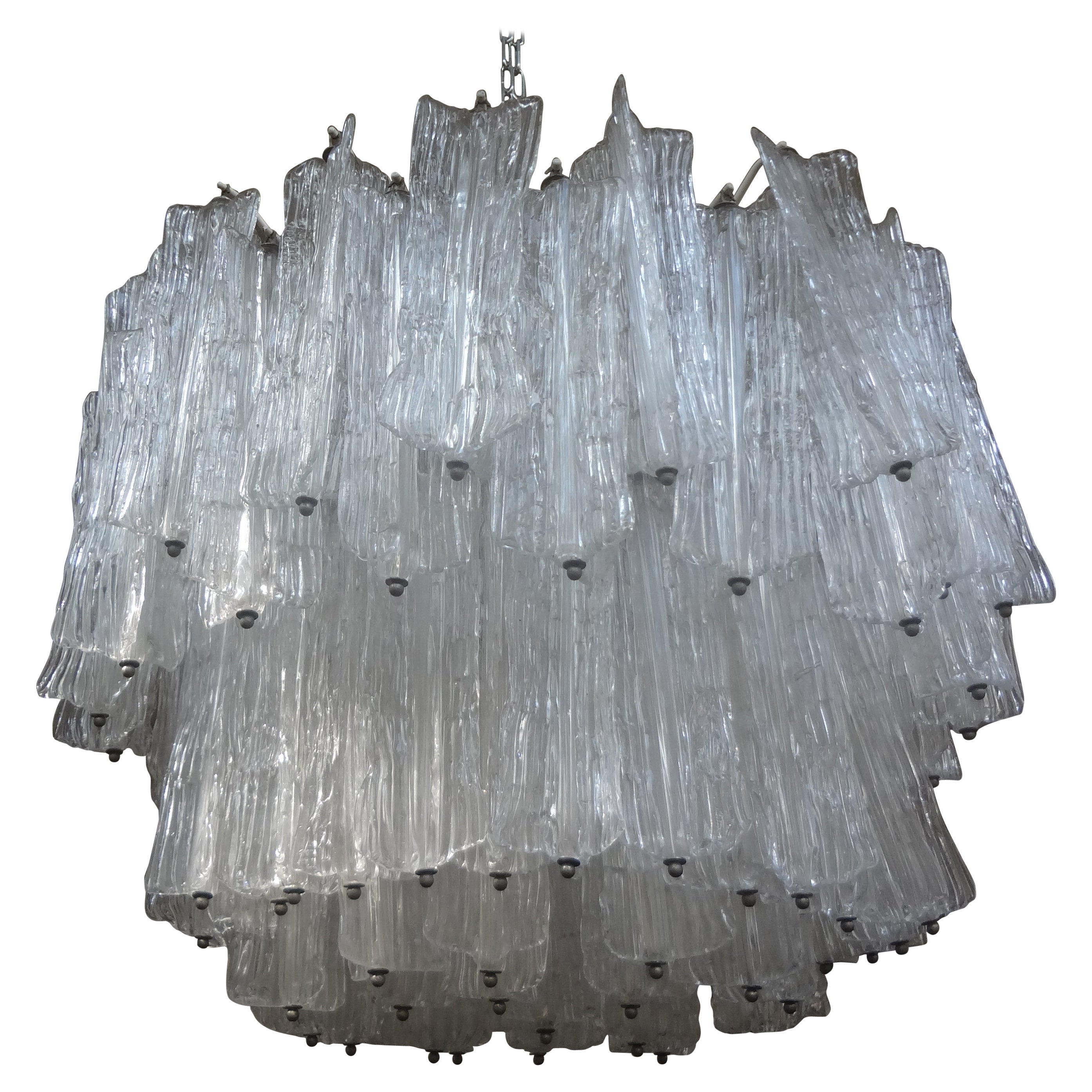Mid-Century Modern Italian Murano Glass Chandelier Attributed to Venini ...