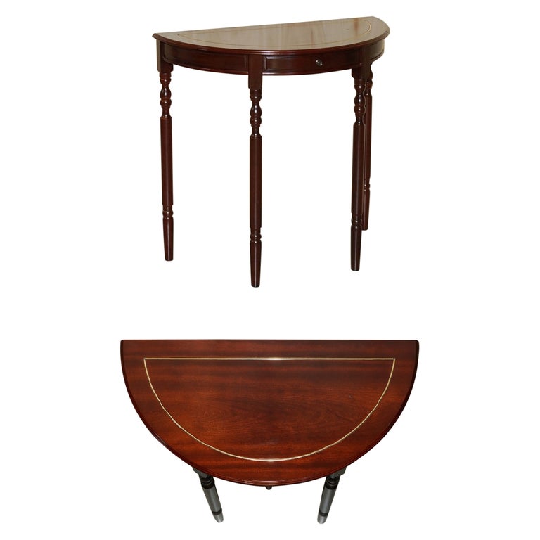 LOVELY VINTAGE DEMI LUNE CONSOLE TABLE WITH SiNGLE DRAWER IN FLAmed ...