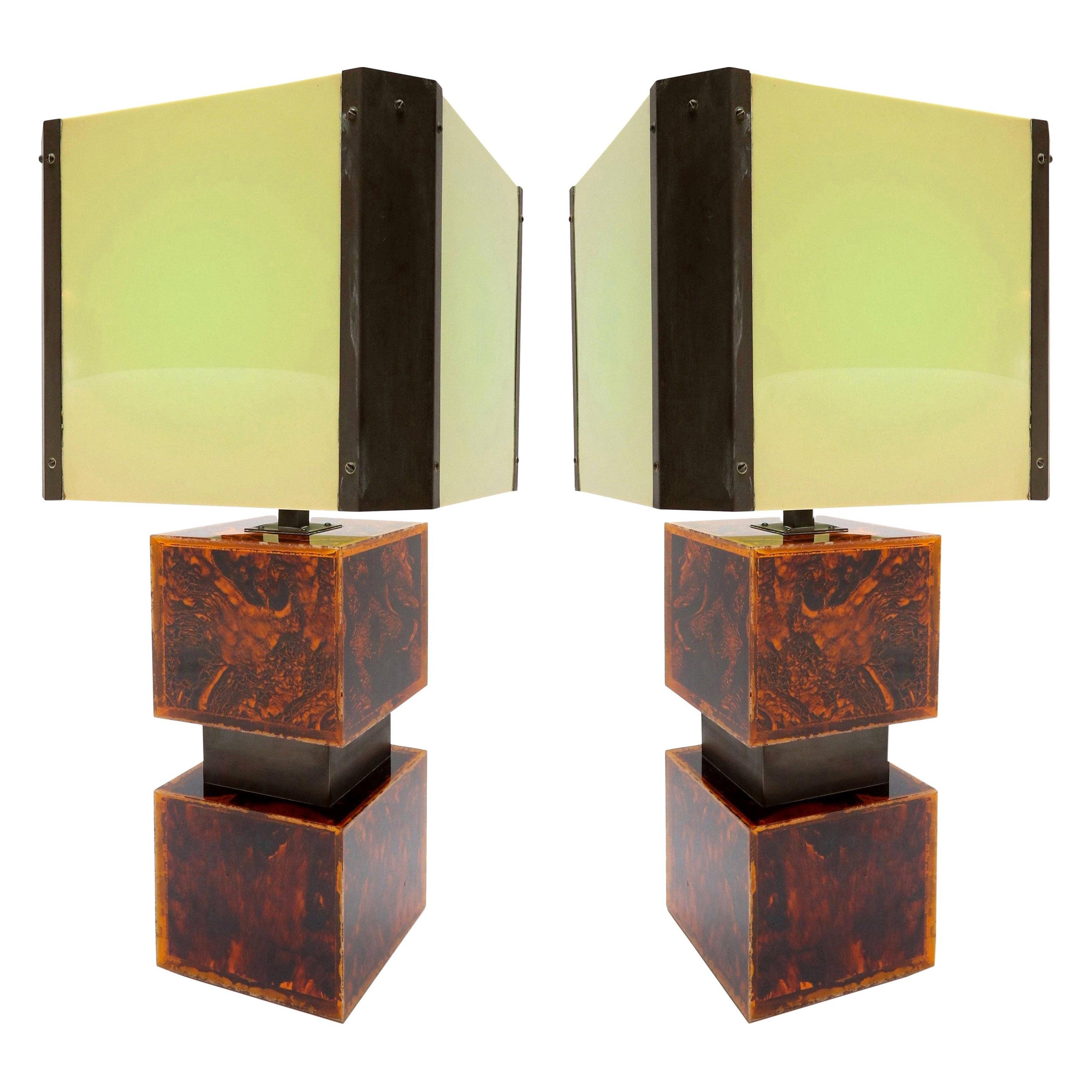 Pearlescent Acrylic Shell Lamp with Pearl at 1stDibs