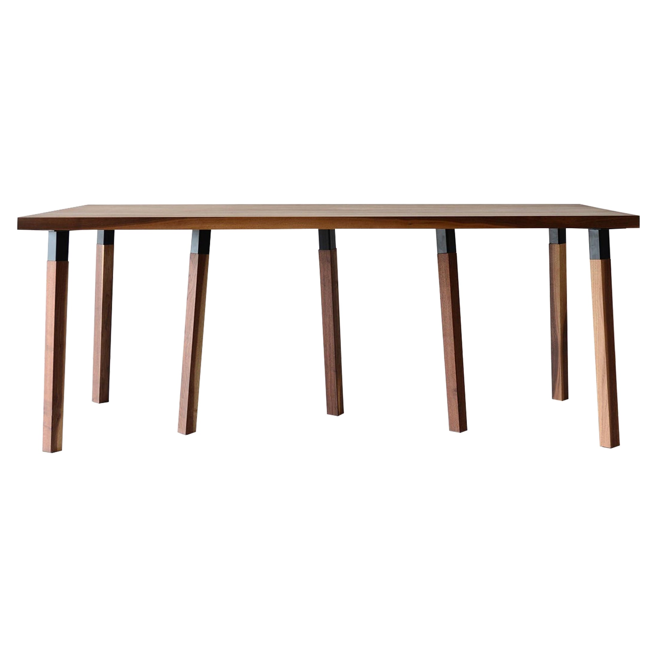 Metal Plated Oak Small Isthmus Dining Table by Hollis and Morris For Sale at 1stDibs