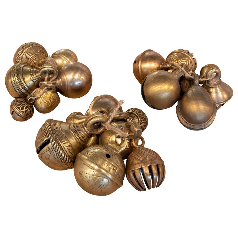 1950s Set of Eighteen Bronze Cowbells For Sale at 1stDibs