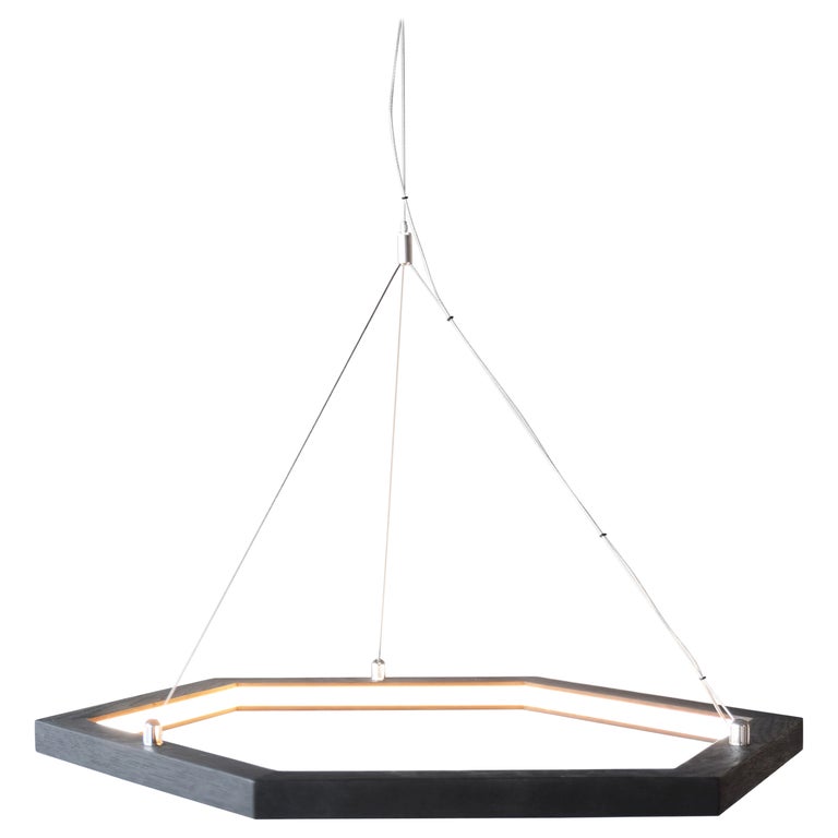 Walnut Small Hexagon Sconce, Pendant by Hollis and Morris For Sale at ...