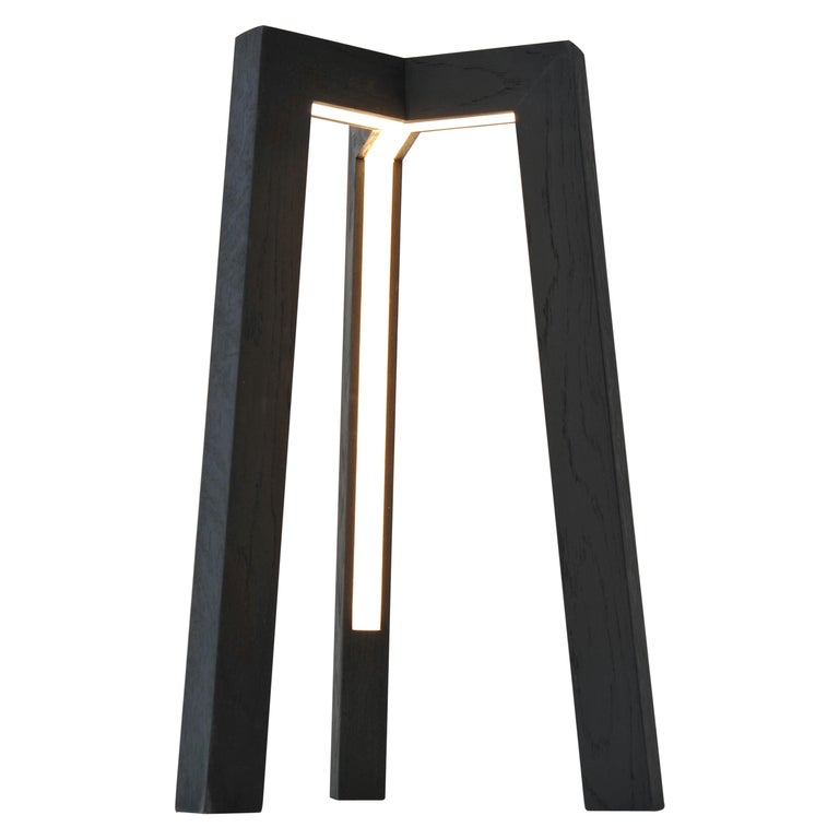 Walnut Junction Table Light by Hollis and Morris For Sale at 1stDibs