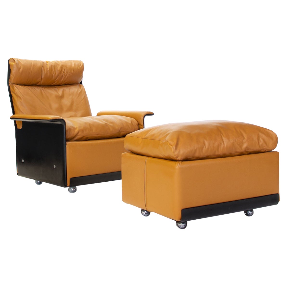 Model 620 Fiberglass and Leather Lounge Chair by Dieter Rams at 1stDibs