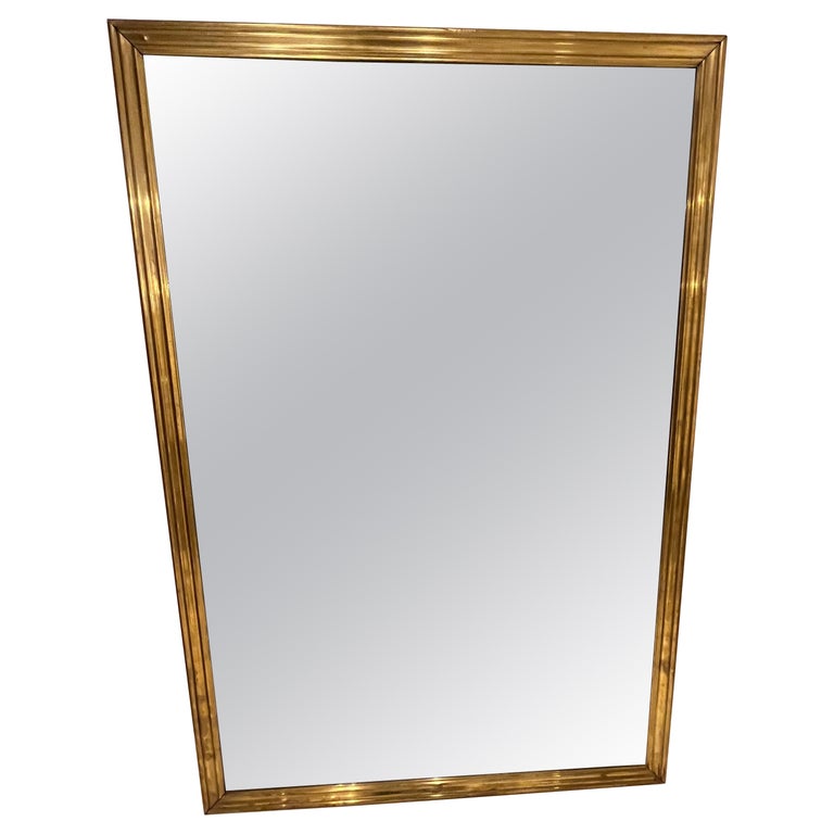 Large Brass Mirror, 19th Century For Sale at 1stDibs