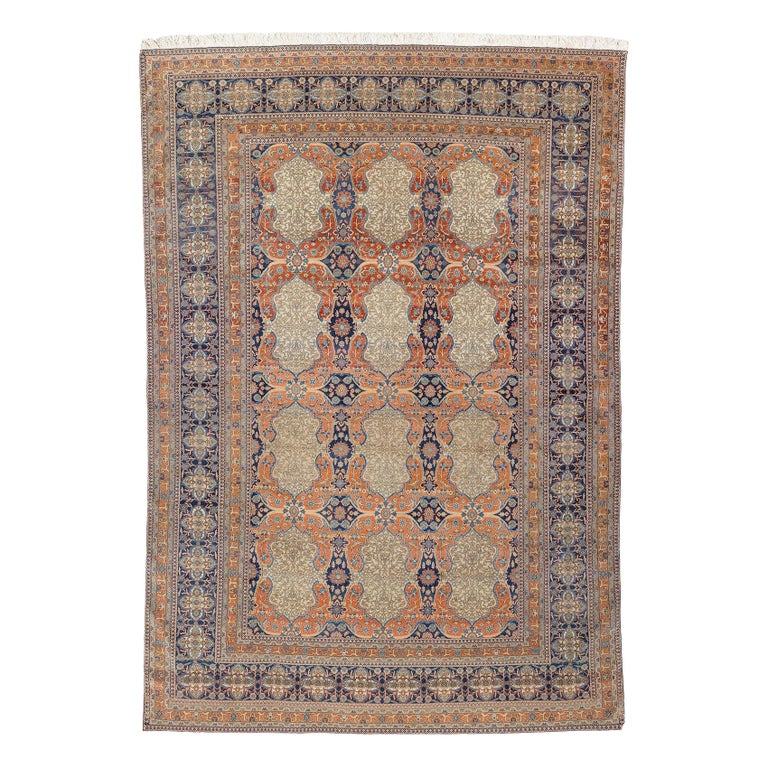 19th Century Museum Caliber Mohtasham Kashan Rug For Sale at 1stDibs