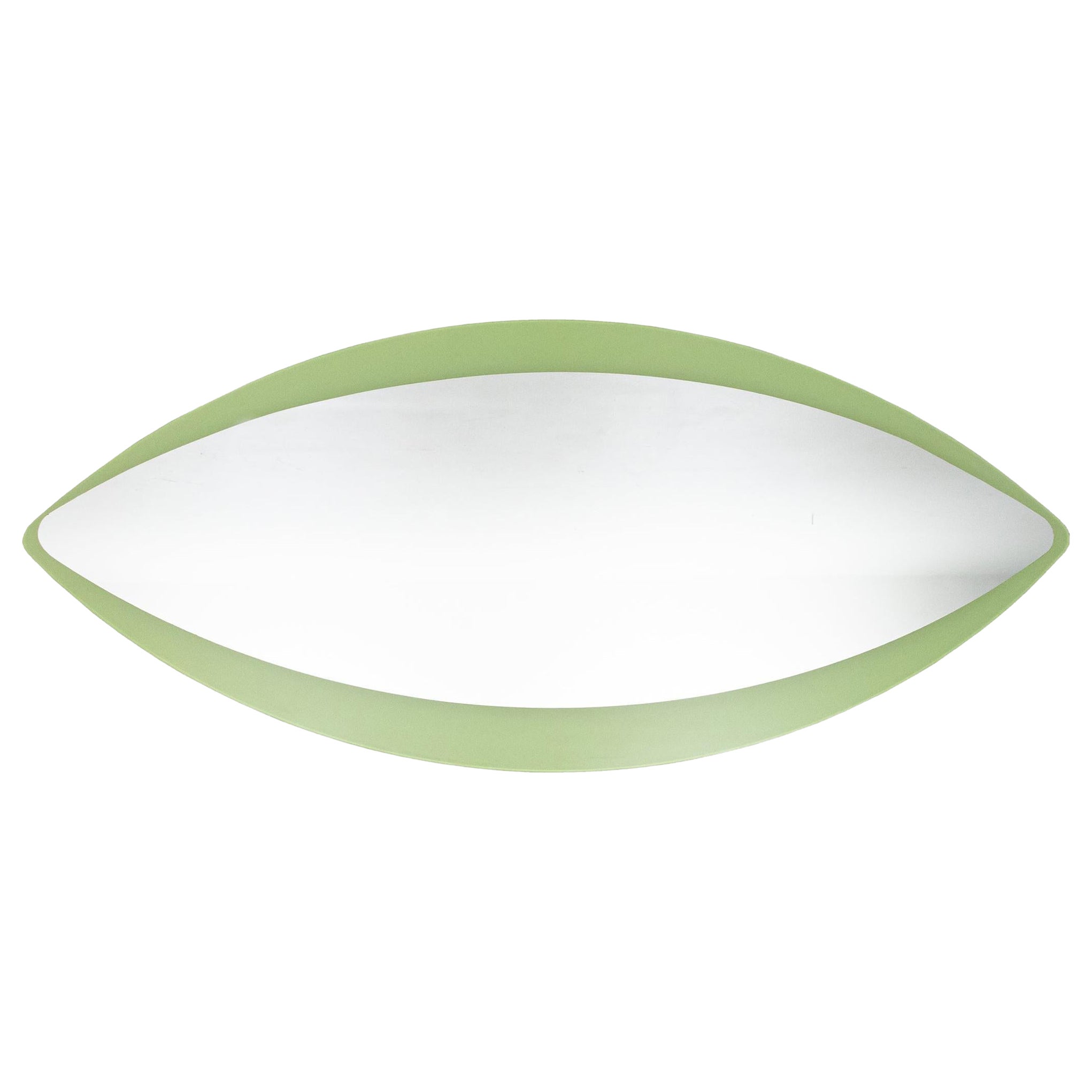 Contemporary Modern Memphis Style Large Ellipse Green Mirror at 1stDibs
