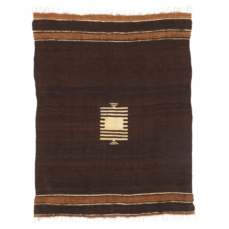 Vintage Turkish Angora Wool Blanket Kilim Rug For Sale at 1stDibs