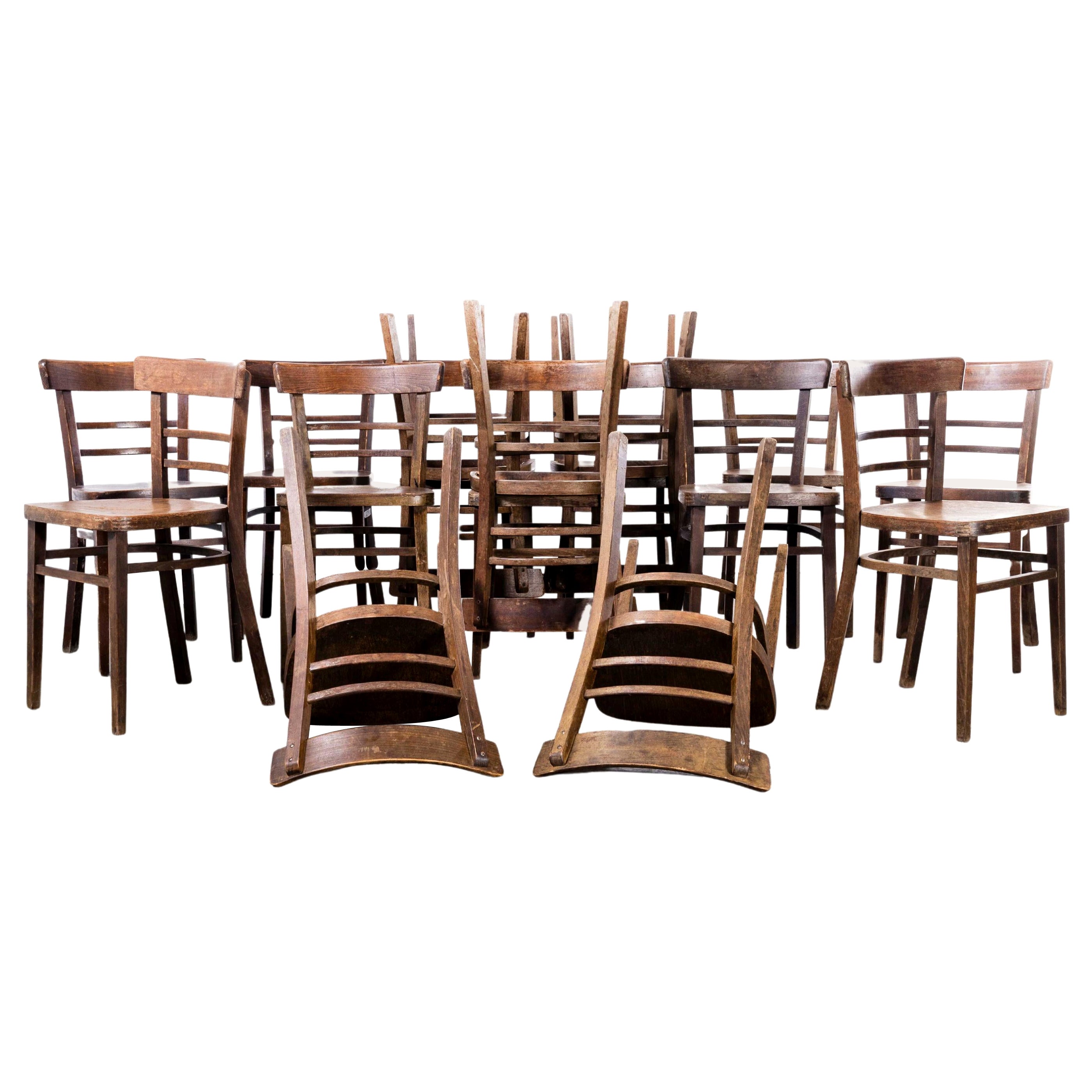 1950's Ladder Back Walnut Bistro Chairs - Various Quantities Available ...